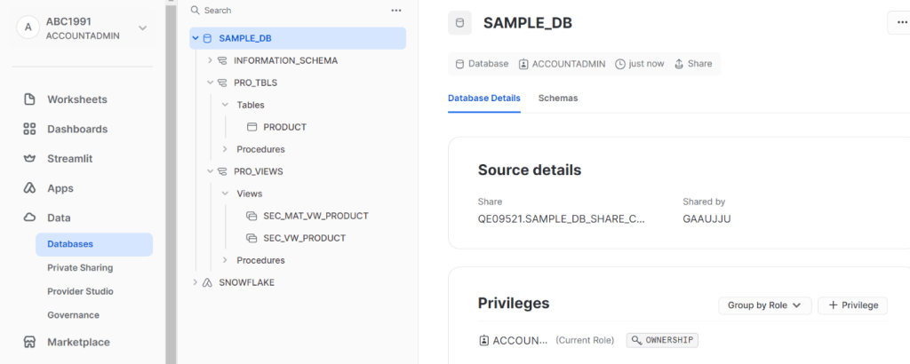 Data sharing in Snowflake | Snowflake Data Sharing